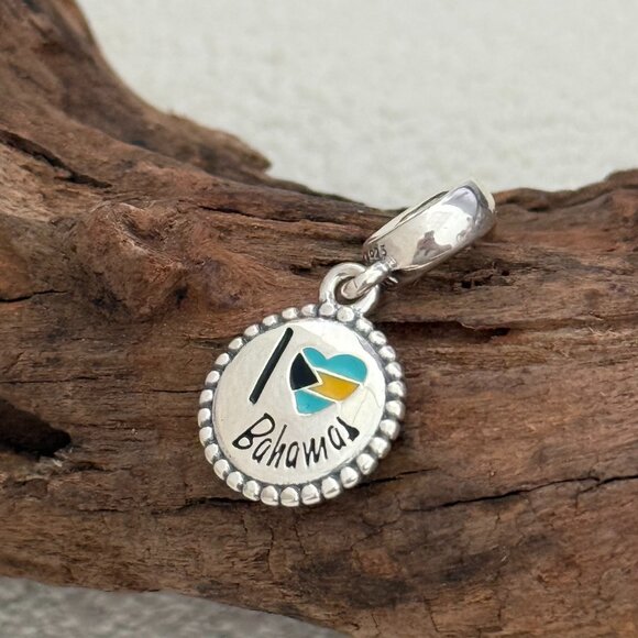 Pandora | Jewelry | Pandora I Love Bahamas Heart Flag S925 Silver ...